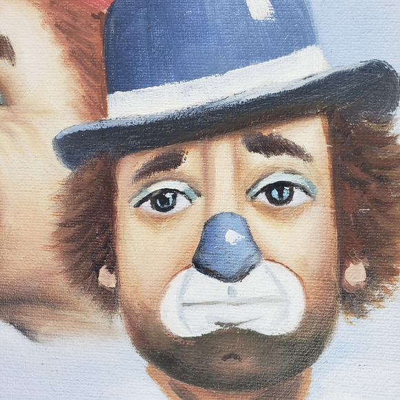 O'Hammer | Art | Vtg Original Oil Painting On Canvas Clowns Signed ...